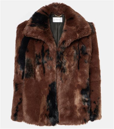 Faux Fur Jacket In Brown Victoria Beckham Mytheresa