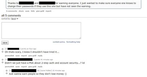 Psa If Youve Put Your Secure Account Credentials Into An Insecure 3rd Party Site Despite This
