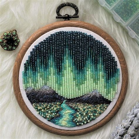 Shimmering Colors In The Sky Bead Embroidery Designs Aurora Borealis