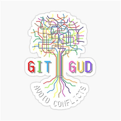Git Gud Avoid Conflicts Funny Source Code Repository Tree Design For