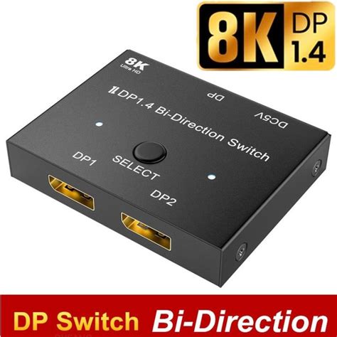 [hot Liiuuoiows 109] 8k Display Port Switch Bi Directional Manual Switch 2 In 1 Out Displayport
