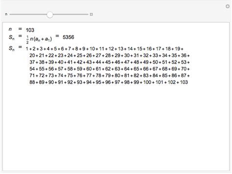 Arithmetic Series Wolfram Demonstrations Project