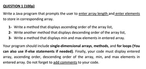 Solved Question 1100p Write A Java Program That Prompts