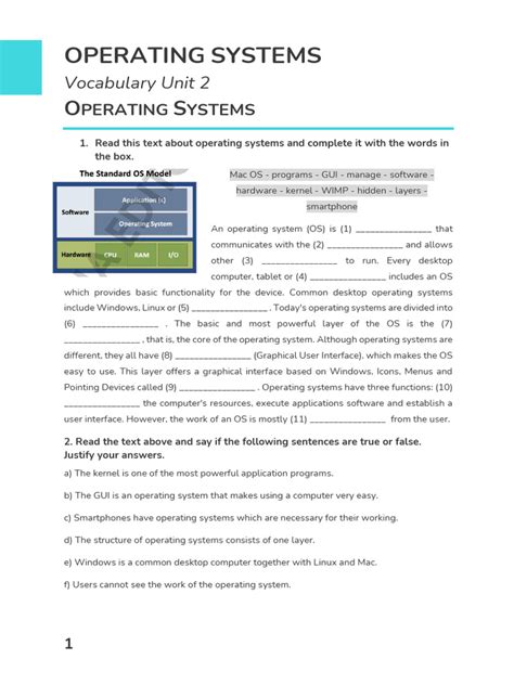 Vocabulary Operating Systems Pdf Graphical User Interfaces Operating System