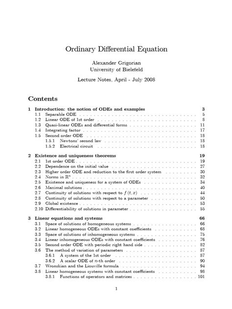 Ordinary Differential Equation Pdf Ordinary Differential Equation Function Mathematics