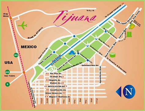 Mapa De Tijuana Mexico Tijuana Ehnca