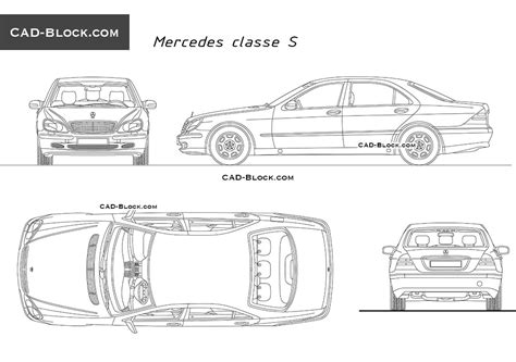 Mercedes S Class Free Cad Blocks Download