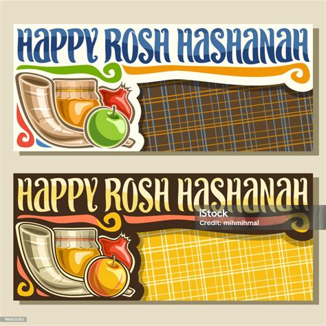 로 시 Hashanah 유대인 휴일에 대 한 벡터 배너 공휴일에 대한 스톡 벡터 아트 및 기타 이미지 공휴일 과일 관악기 Istock