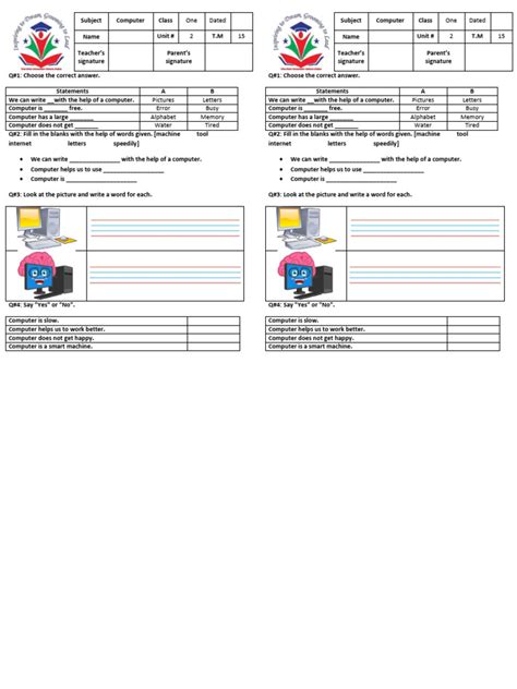 computer class 1 unit 2 pdf computing computer science
