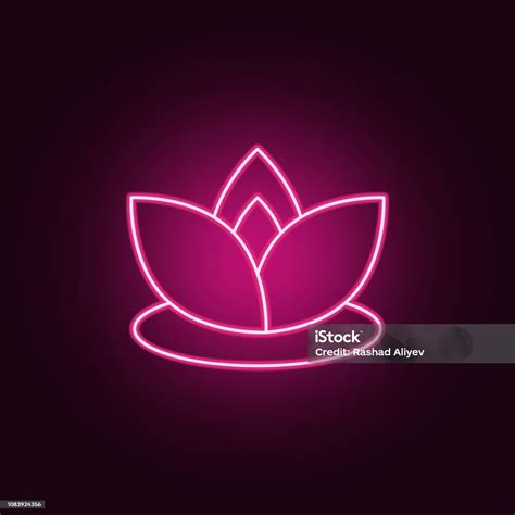 로터스 아이콘입니다 나뭇잎과 꽃 네온 스타일 아이콘의 요소 정보 그래픽 모바일 응용 프로그램 웹 디자인 웹 사이트에 대 한 간단한 아이콘 0명에 대한 스톡 벡터 아트 및