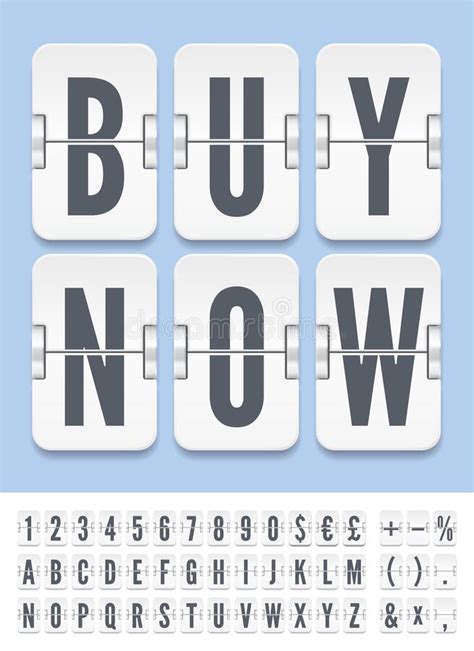 Flip White Countdown Timer Alphabet Isolated On Blue Background