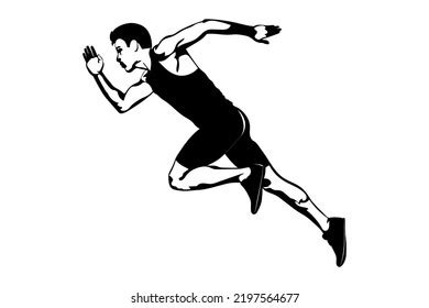 Running Man Isolated On White Background Stock Vector Royalty Free