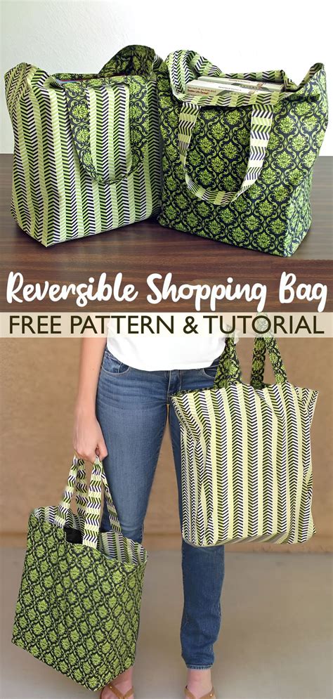 Reversible Shopping Bag Tutorial And Pattern In 2025 Tote Bags Sewing