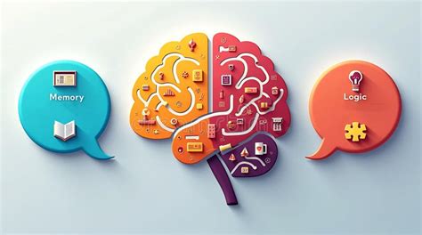 Memory Vs Reasoning Concept Diagram Of The Two Parts Of The Brain Stock