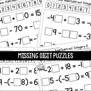 Math Enrichment Activities Add Subtract Integers Exponents LCM GCF