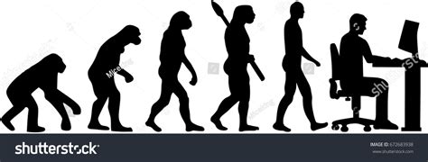 Programmer Developer Silhouette Evolution Stock Vector Royalty Free