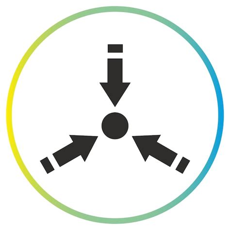 Premium Vector Three Arrows Center Point Icon Meeting Circle Triple Alignment