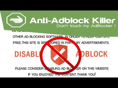 How To Prevente Pages From Stoping Adblock Anti Adblock Killer YouTube