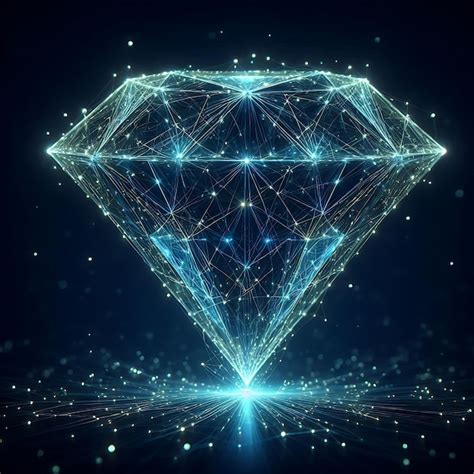 vector abstract image of a diamond consisting of points lines and