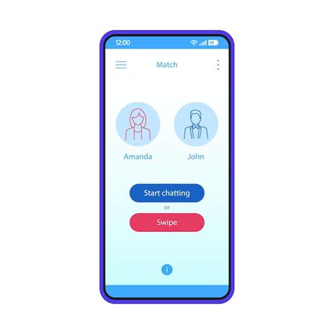 Premium Vector Dating App Interface Vector Template Mobile App Interface Blue Design Layout