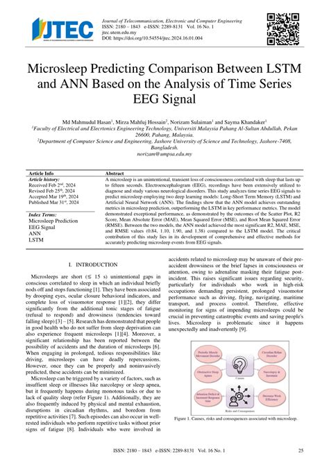 Pdf Microsleep Predicting Comparison Between Lstm And Ann Based On
