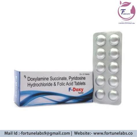F Doxy Doxylamine Pyridoxine Folic Acid Tablets 10 Mg At ₹ 850 Box In Panchkula
