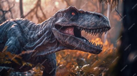 Premium Photo The Tyrannosaurus Rex Dinosaur Close Up