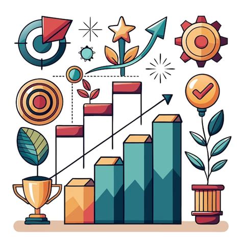 A Colorful Illustration Of Growth Metrics And Achievement Symbols Premium Ai Generated Vector