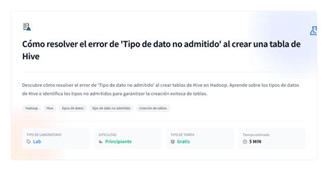 cómo resolver el error de tipo de dato no admitido al crear una tabla