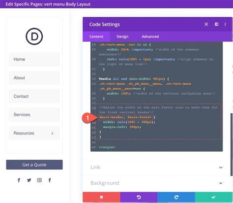 how to create a vertical navigation menu or header for your divi