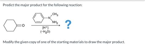 solved predict the major product for the following reaction
