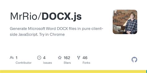 github mrrio docx js generate microsoft word docx files in pure