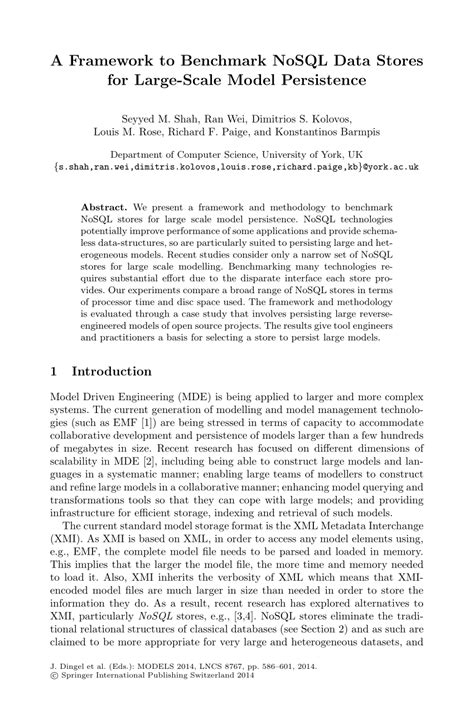 Pdf A Framework To Benchmark Nosql Data Stores For Large Scale Model