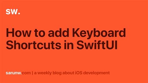 How To Add Keyboard Shortcuts In Swiftui Rswiftui