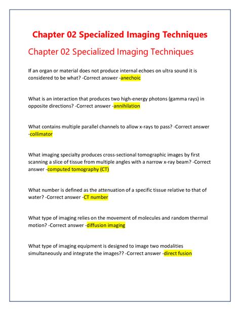 Specialized Imaging Techniques A Comprehensive Guide Exams Medical