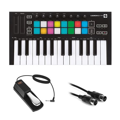 Novation 25 Key USB MIDI Launchkey Mini MK3 Keyboard Controller With Sustain Pedal Piano Style