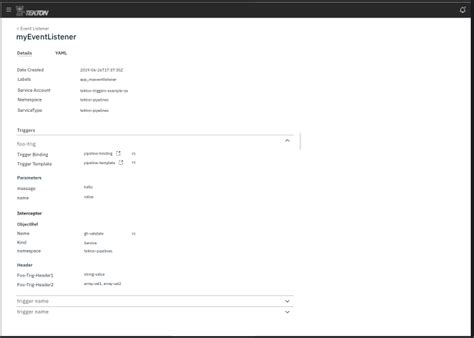 Eventlistener Details Paneling First Pass · Issue 671 · Tektoncddashboard · Github