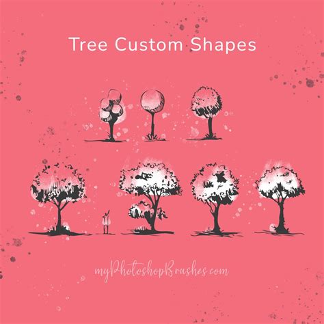 Tree Shapes For Architecture Photoshop Custom Shapes