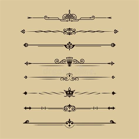 Text And Page Dividing Lines Stock Vector Illustration Of Horizontal Calligraphy 36007517