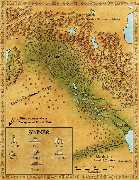 Shinar Fantasy World Map