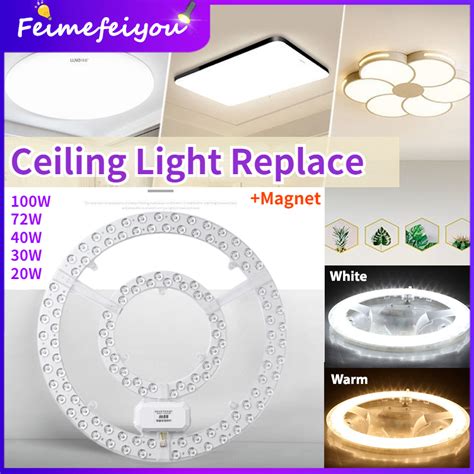 Led Ceiling Light Replacment Magnetic Circular Double Layer Led Lights