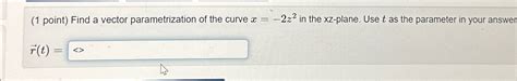 Solved 1 ﻿point ﻿find A Vector Parametrization Of The