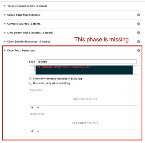 Nib Cocoapods The Resources Are Not Copied To Mainbundle Stack