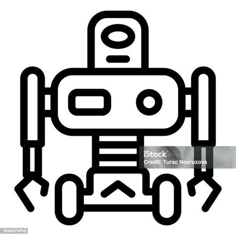 바퀴 달린 로봇 라인 아이콘 로봇화 개념 흰색 배경에 로봇 휴머노이드 기호 모바일 웹 디자인을 위한 개요에 바퀴 아이콘이 있는 전자 로봇 벡터 그래픽 검은색에 대한 스톡