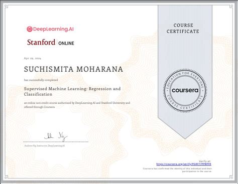 Completed Supervised Ml Course On Coursera Suchismita Moharana Posted On The Topic Linkedin