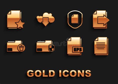 Set Document Folder Protection Next Page Arrow Eps File Document Delete Concept With Star