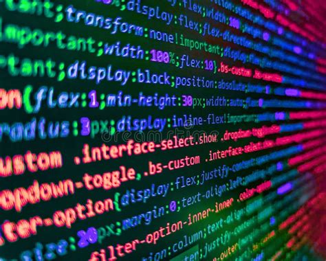 Blurred Screen With Selective Focus Matrix Byte Of Binary Data Rian