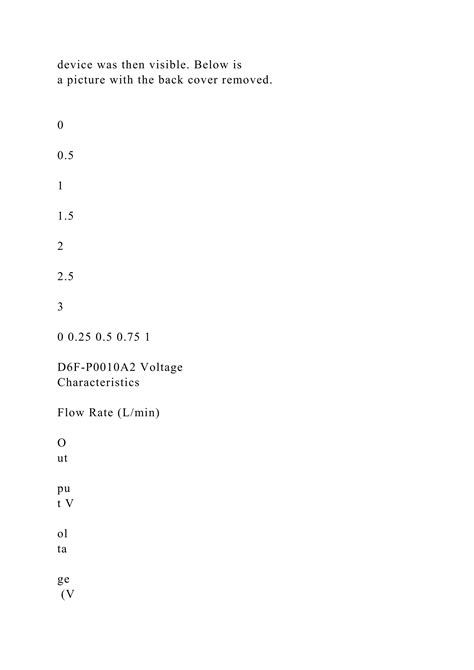 Report For Laboratory Work On Omron D6f Flow Sensor Name Docx