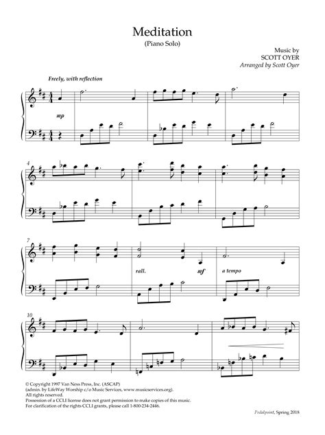 Meditation Instrumental Sheet Music Pdf Lifeway Worship Arr Scott