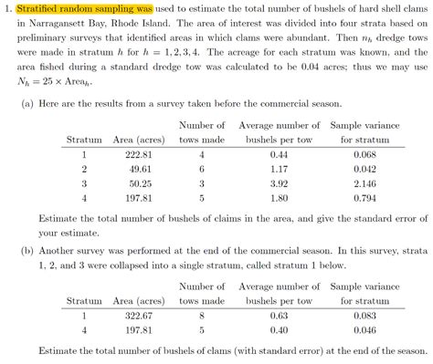 Solved 1 Stratified Random Sampling Was Used To Estimate